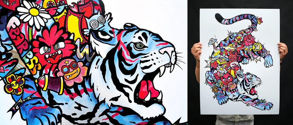 Blending Realities: NFT and printed editions by VEXX.